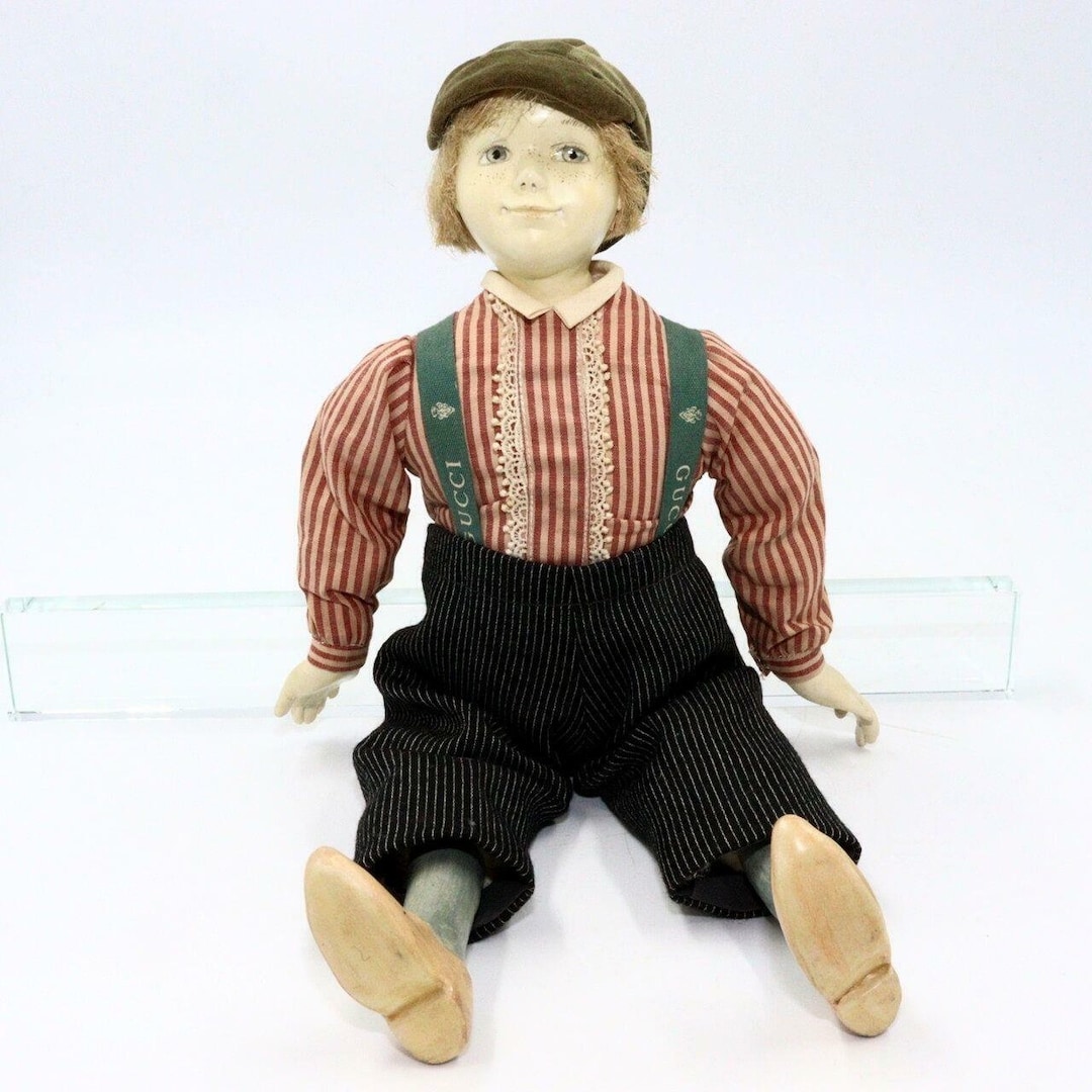 Japanese Vintage Wooden Boy Doll 1984 November Sadako Signed Boy WO117 ...