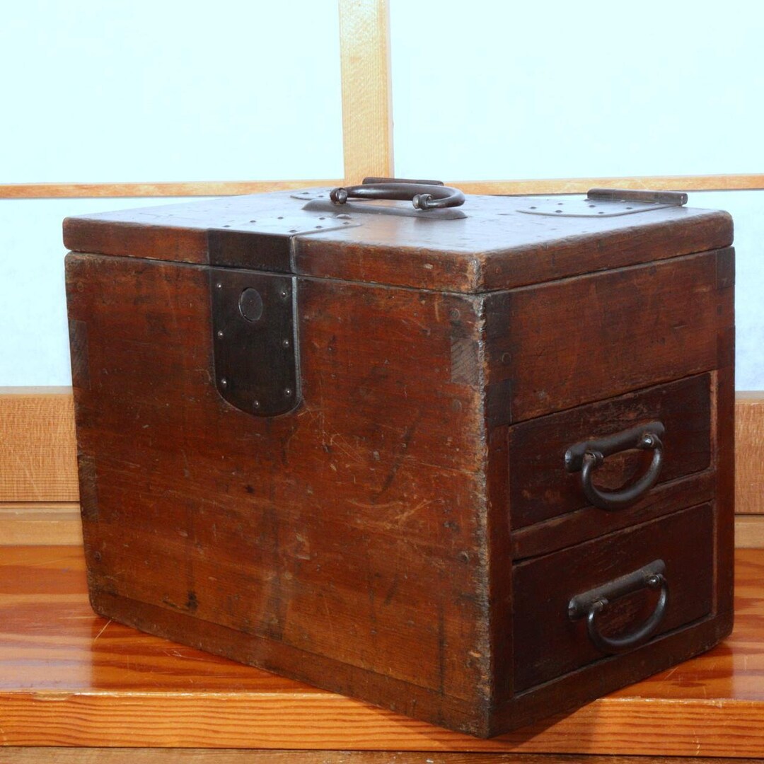 Japanese Wooden Tansu Box Chest of Drawers Suzuribako - Etsy