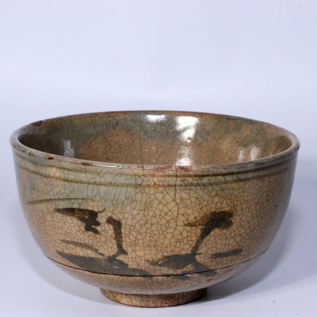 Japanese Antique Kihara Chawan Old Karatsu Pottery Tea Bowl Edo Period ...