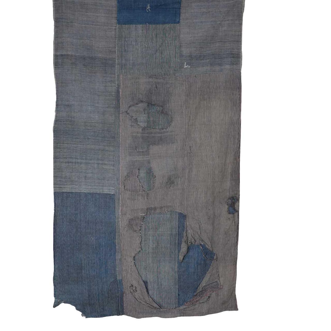 Antique Japanese Boro Indigo Fabric Patchwork Ranru Cotton Textile Rug ...