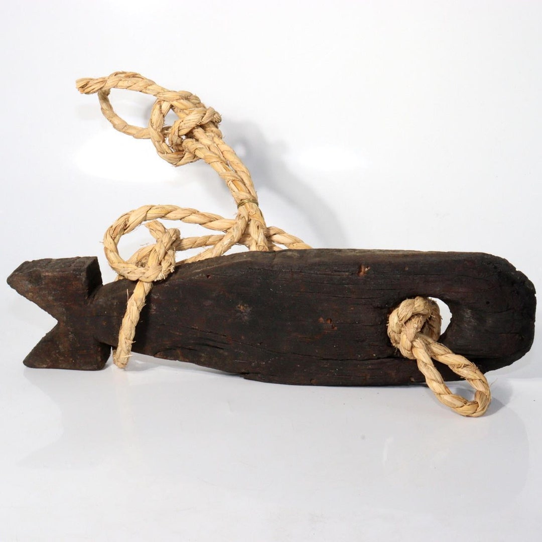 Japanese Antiqune Wooden Jizai Kagi Fish Carp Carved Irori Fireplace ...