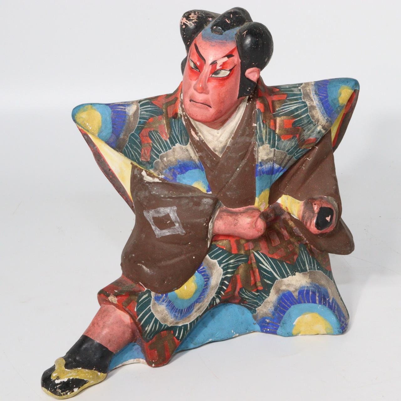Japanese Antique Kabuki Clay Figurine Ceramic Ornament WO150 - Etsy