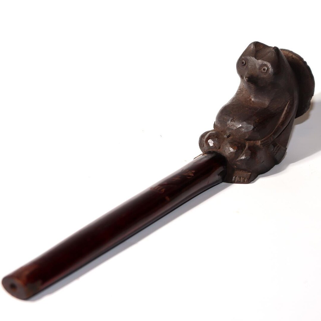 Antique Japanese Kiseru Pipe, Hand-carved Tanuki Folk Art - Etsy