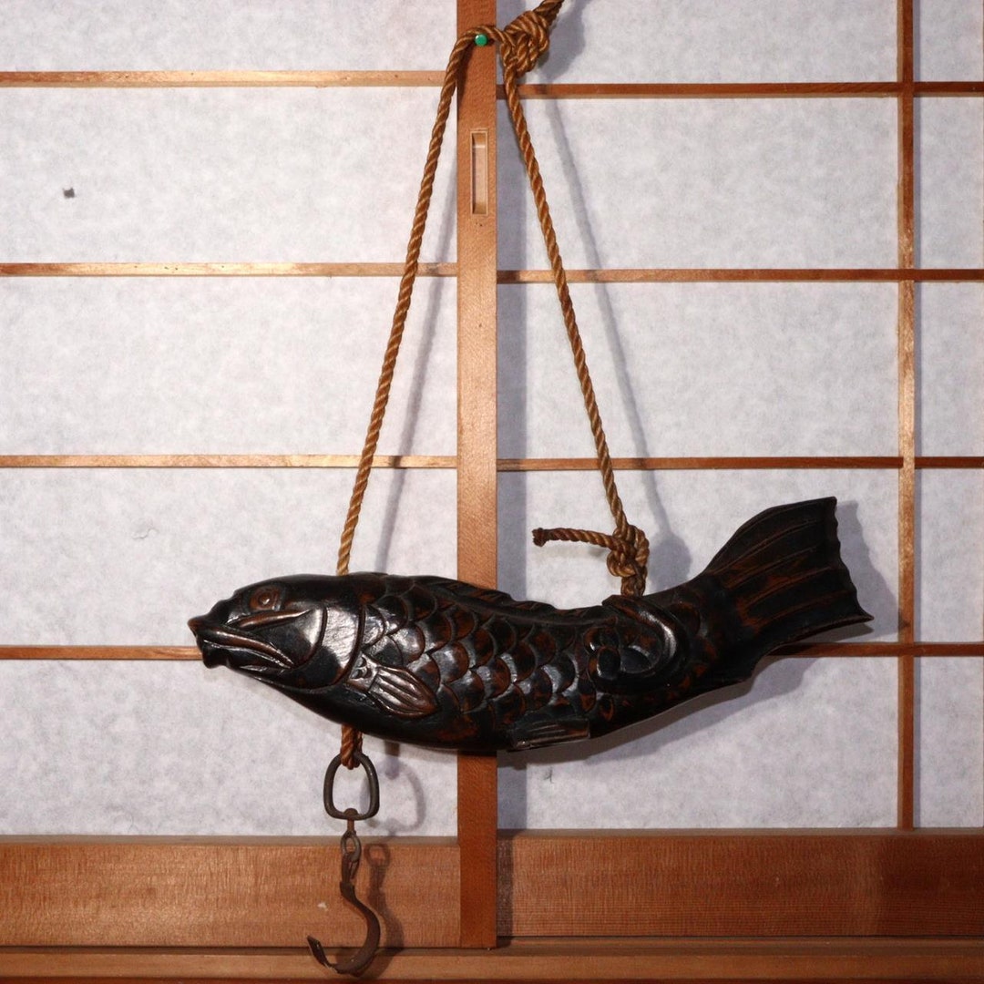 Japanese Wooden Jizai Kagi Carp Carved Irori Fireplace JZI99 - Etsy