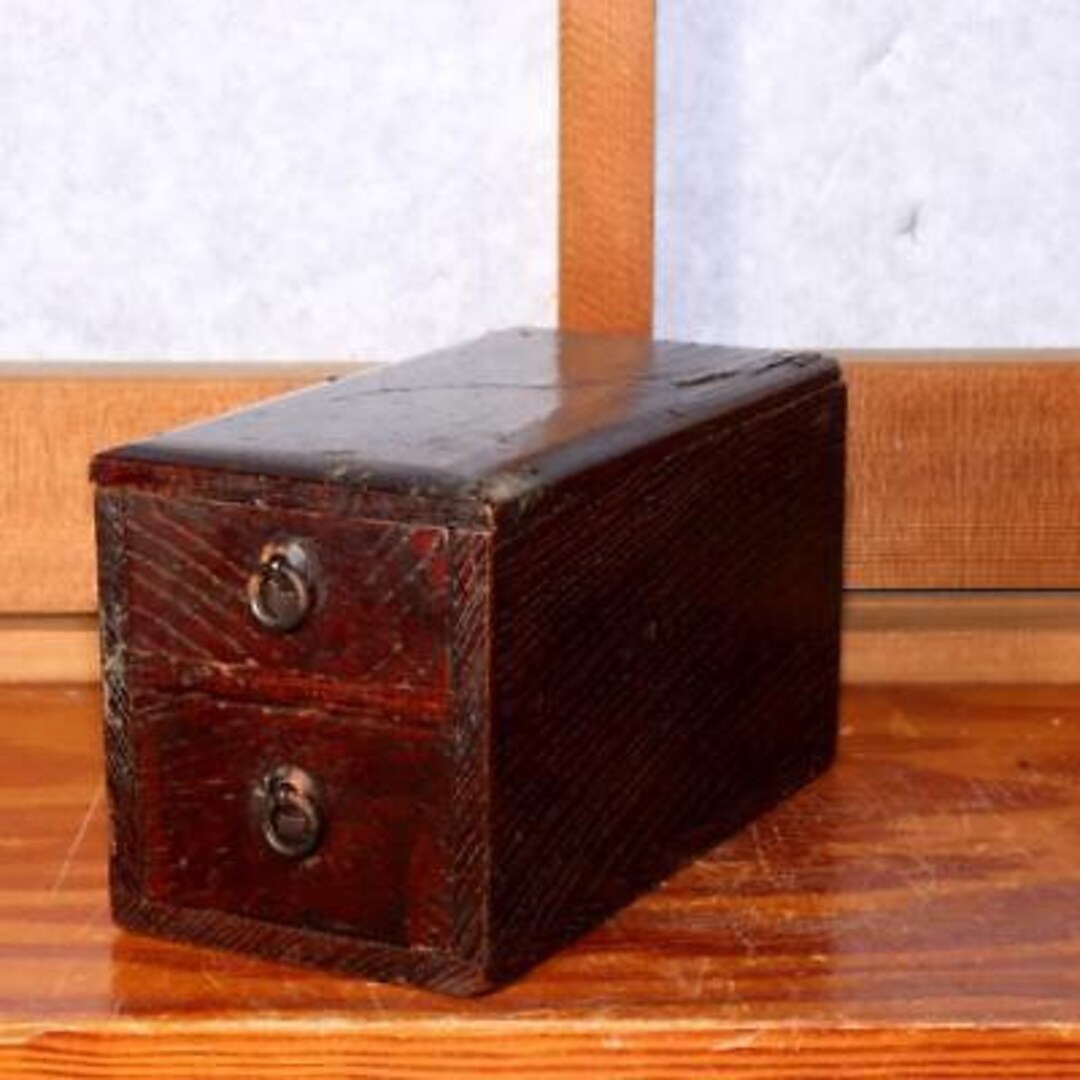 Japanese Antique Wooden Small Box Chest of Drawers / Suzuri Bako WBX210 ...