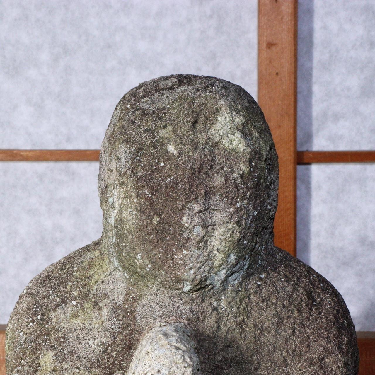 Japanese Stone Jizo Buddha Garden Ornament Seki Butsu Okimono Edo ...