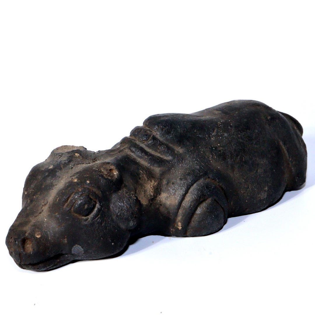 Rare Meiji Era Kawara-ushi Tile Cow Japanese Clay Toy | Exam Success ...