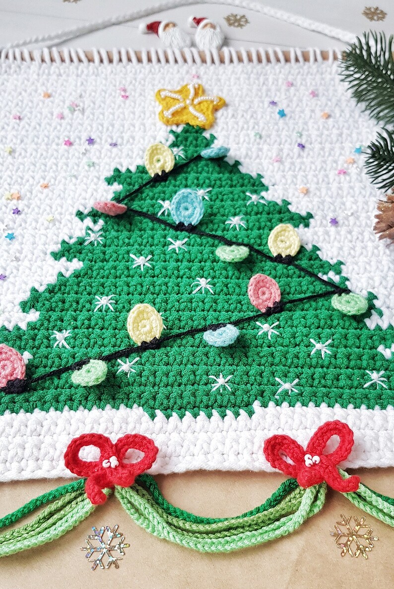 Christmas Tree Crochet Pattern Wall Hanging - Etsy