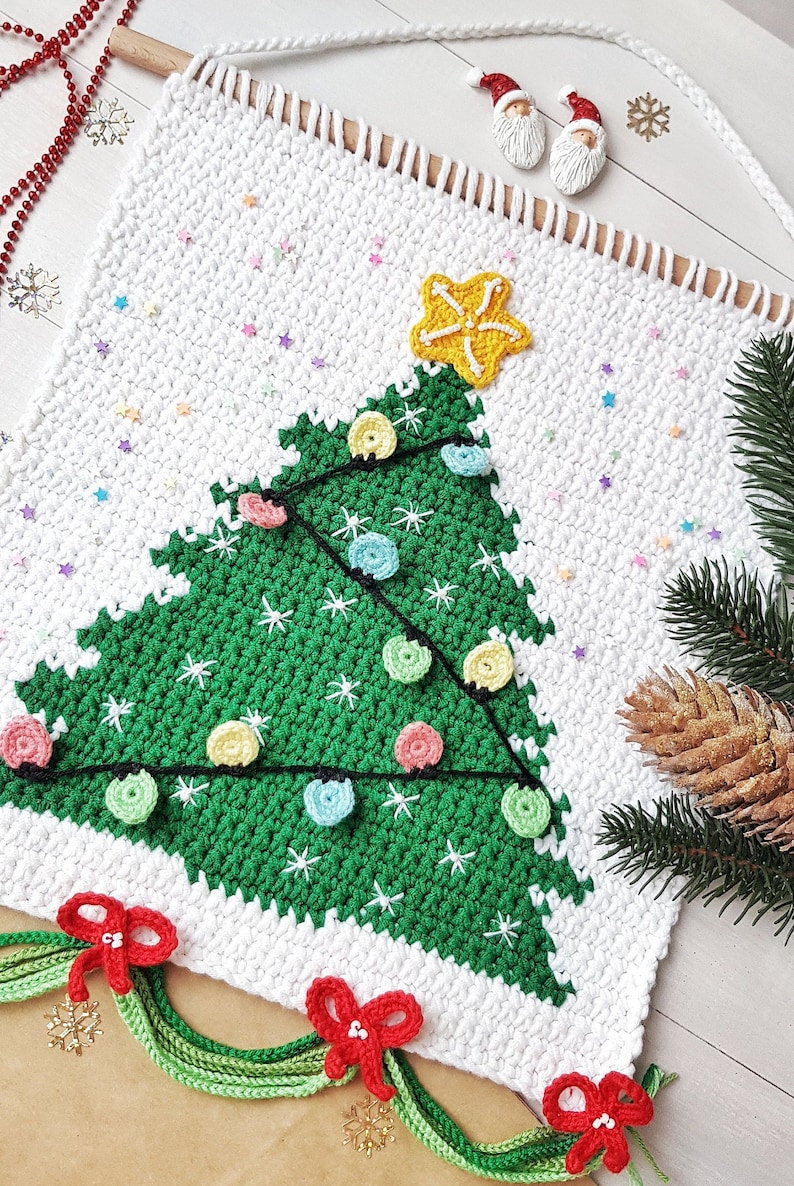 Christmas Tree Crochet Pattern Wall Hanging - Etsy
