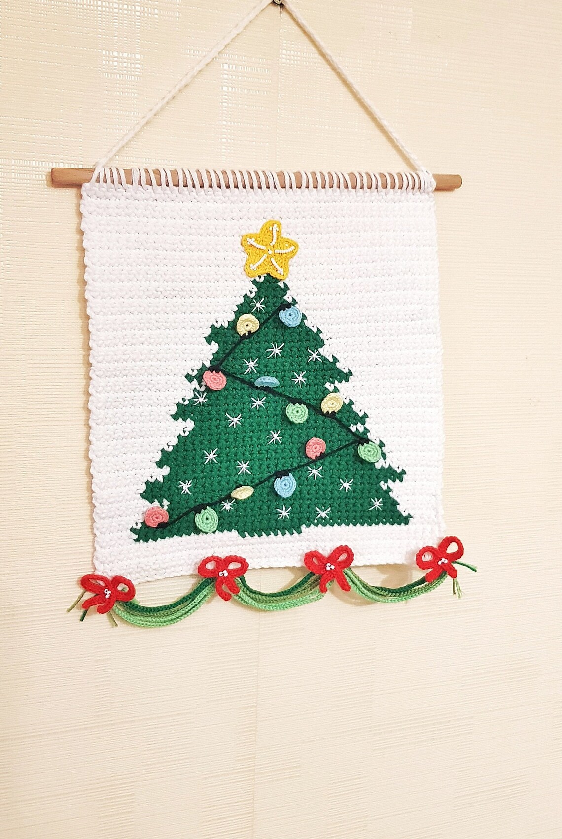 Christmas Tree Crochet Pattern Wall Hanging - Etsy