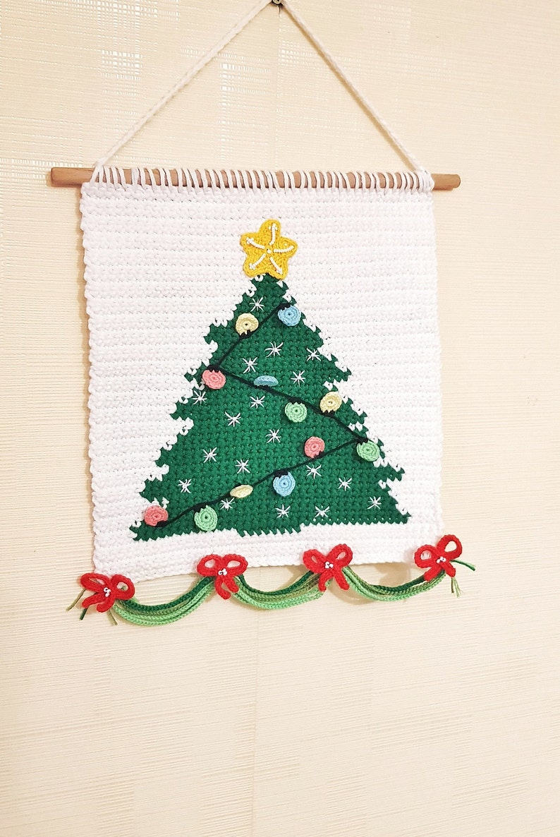 Christmas Tree Crochet Pattern Wall Hanging - Etsy