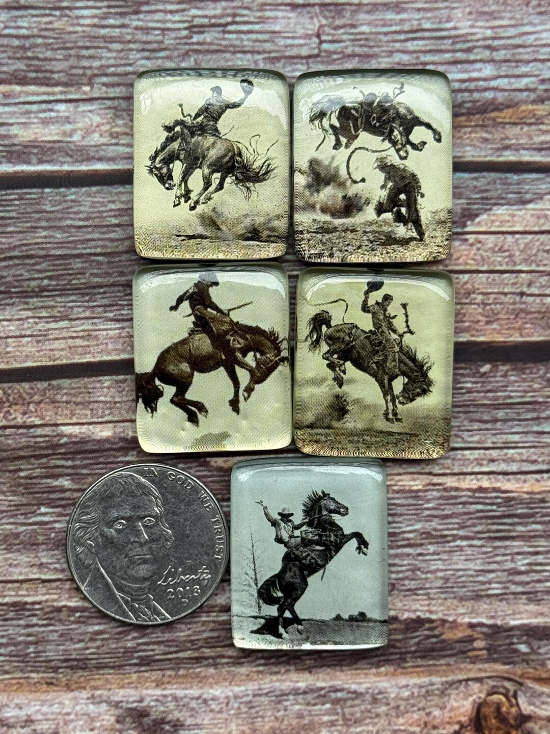 Cowboy Southwest Picture Doublet Cabs Set |cabochon | Gemstone | Cab ...