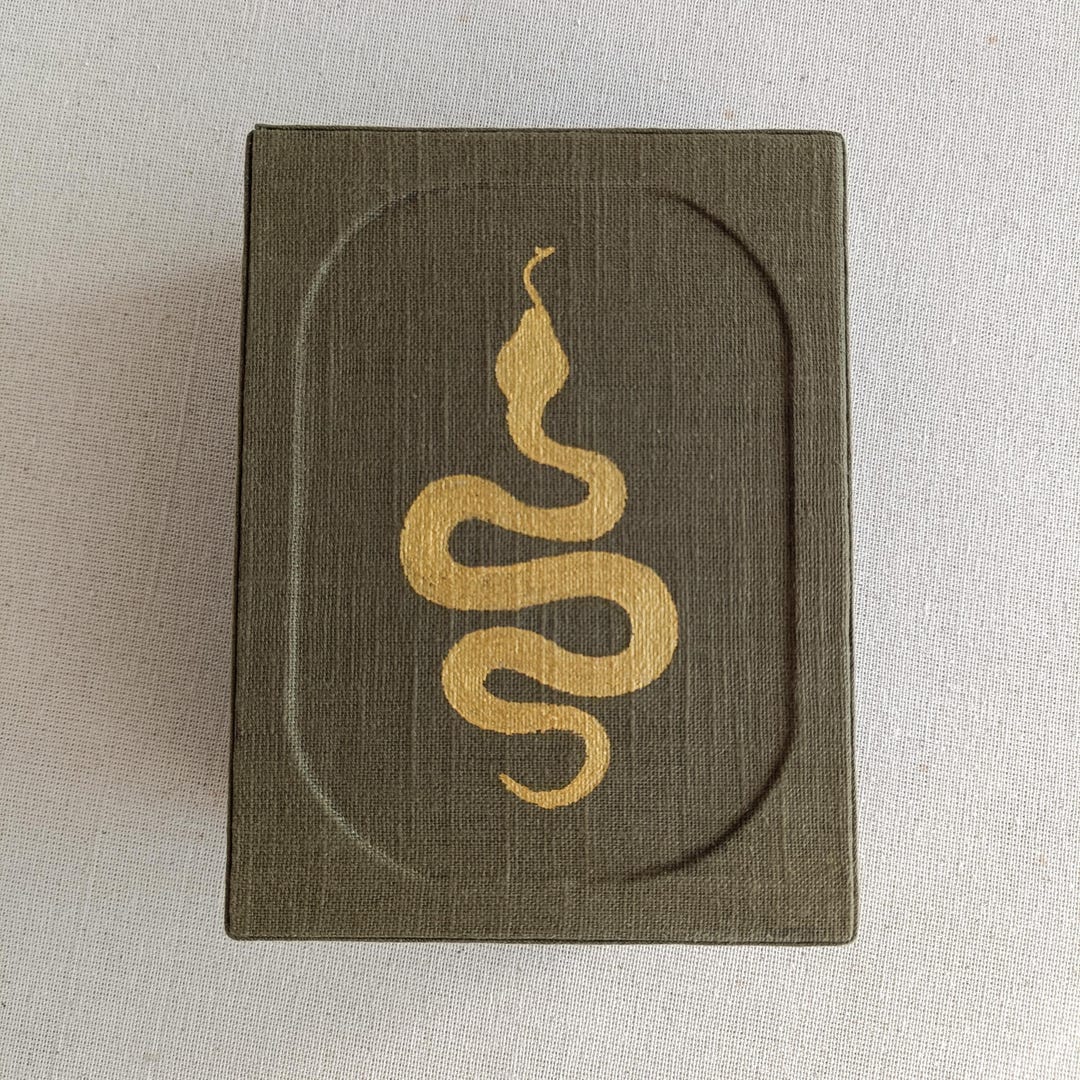 Golden Snake Painted Jewelry Box, Green Decorative Box, Year of the ...