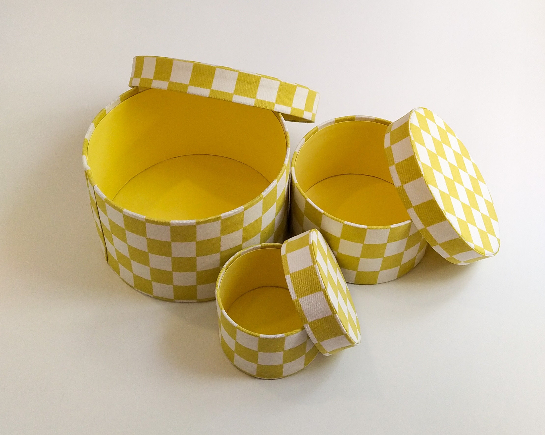 Decorative Hat Box for Storage With Lid Set of 3 Round - Etsy