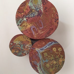 Decorative Hat Box for Storage With Lid, Set of 3 Round Nesting Boxes ...