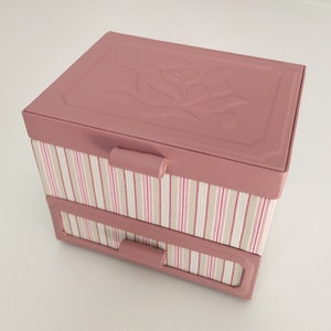 Large Jewelry Organizer With Drawer, Rose Gold Jewelry Box, Vintage ...