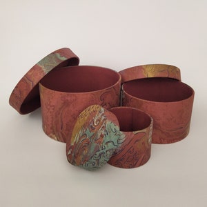 Decorative Hat Box for Storage With Lid, Set of 3 Round Nesting Boxes ...