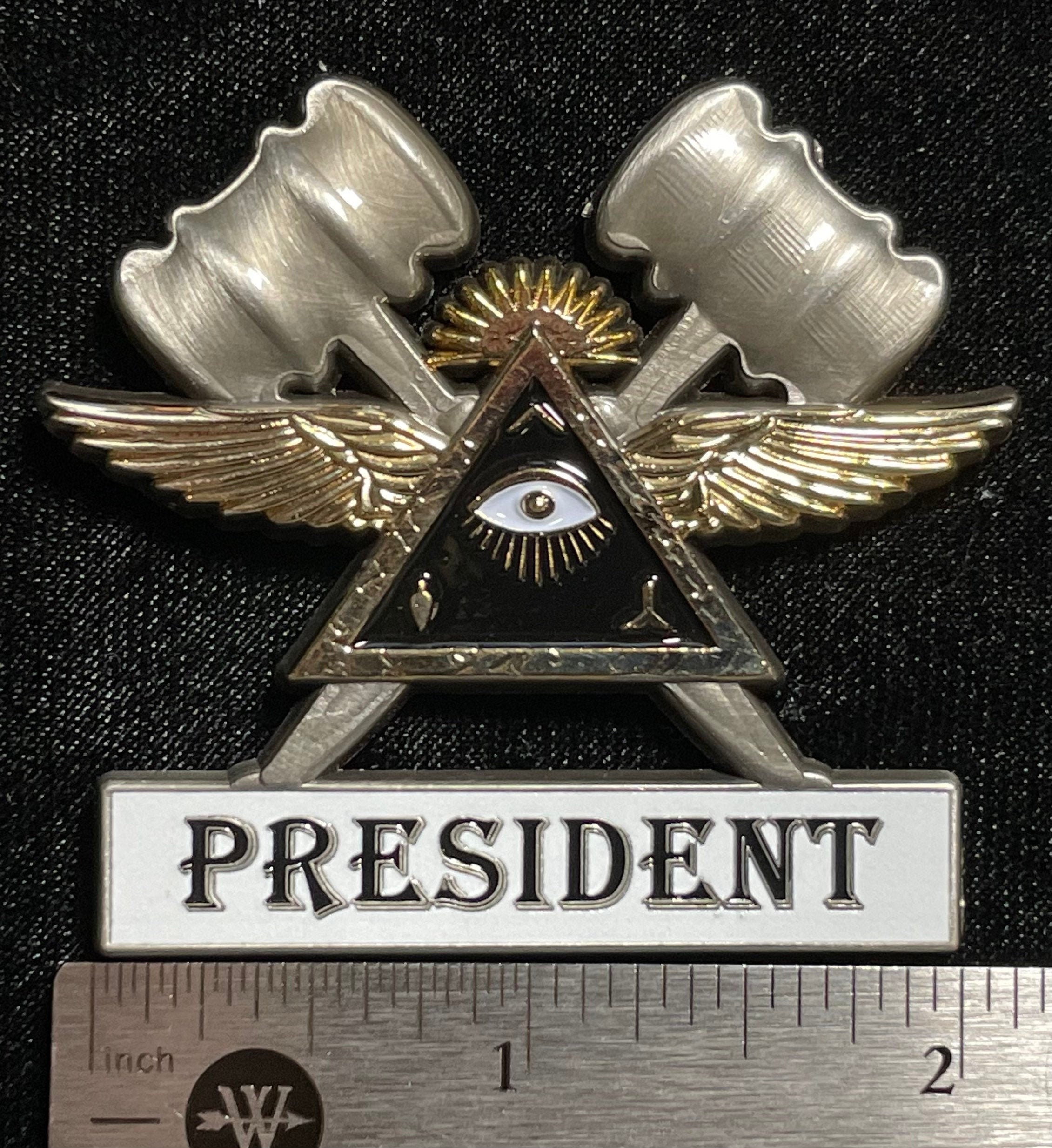 Widows Sons Masonic Riders Association winged Pyramid Officer Pin ...