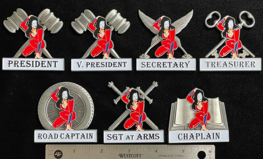 Widows Sons Masonic Riders "widow" Set of 7 Officer Pins President VP ...