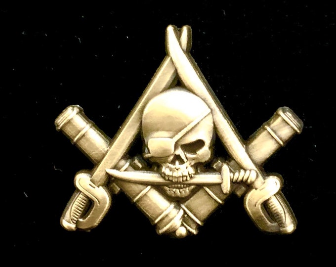 Cannons and Cutlasses Masonic Pirate Pin 1.25 in Gold - Etsy