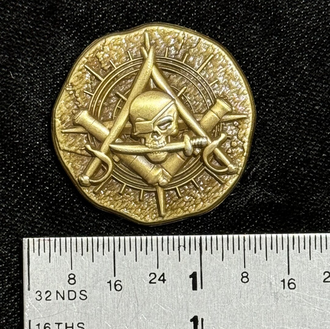 Piece of Eight Masonic Pirate Pin 1.25" in Full 3D in Antique Gold - Etsy