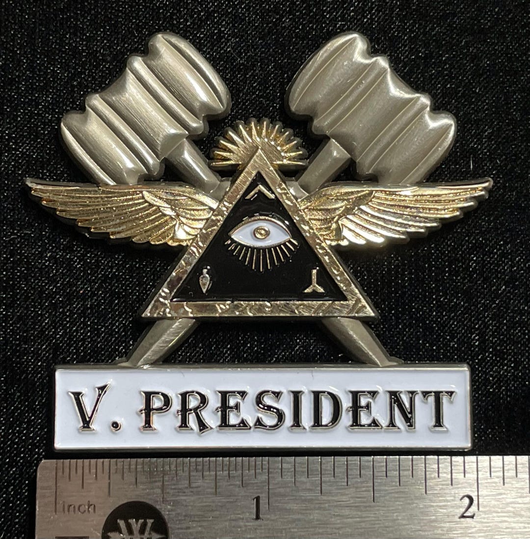 Widows Sons Masonic Riders Association "winged Pyramid" Officer Pin VP ...
