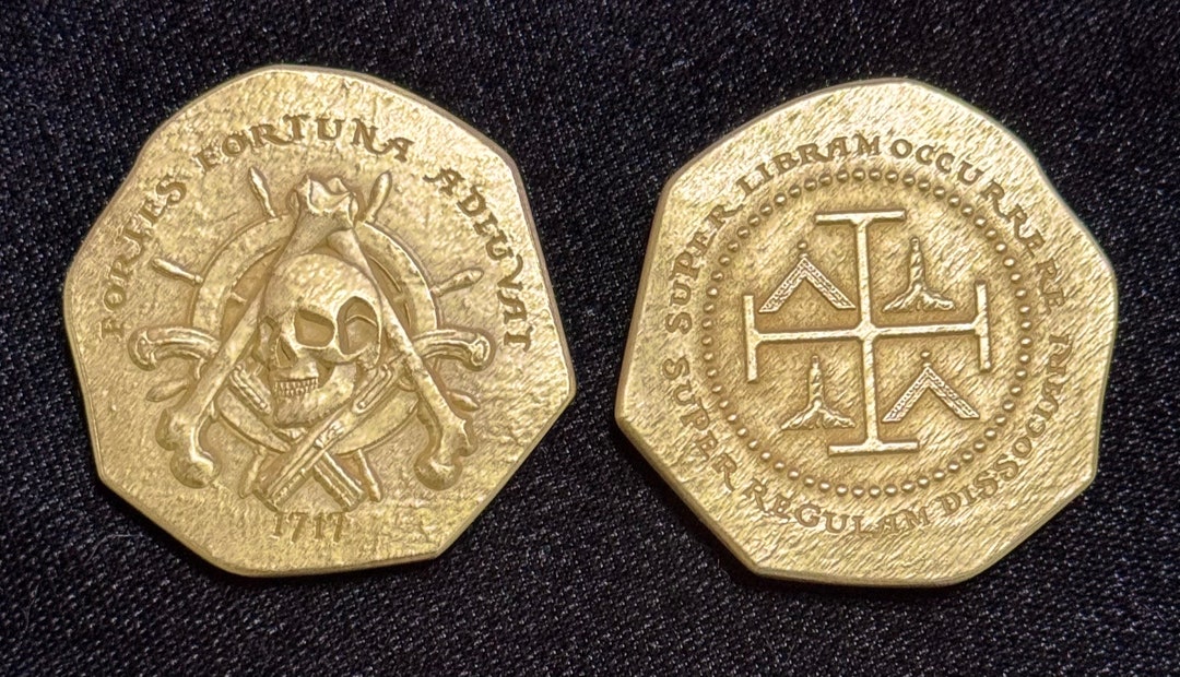 LIMITED EDITION Bright Gold! Treasure Cob Style Pirate Challenge Coin ...