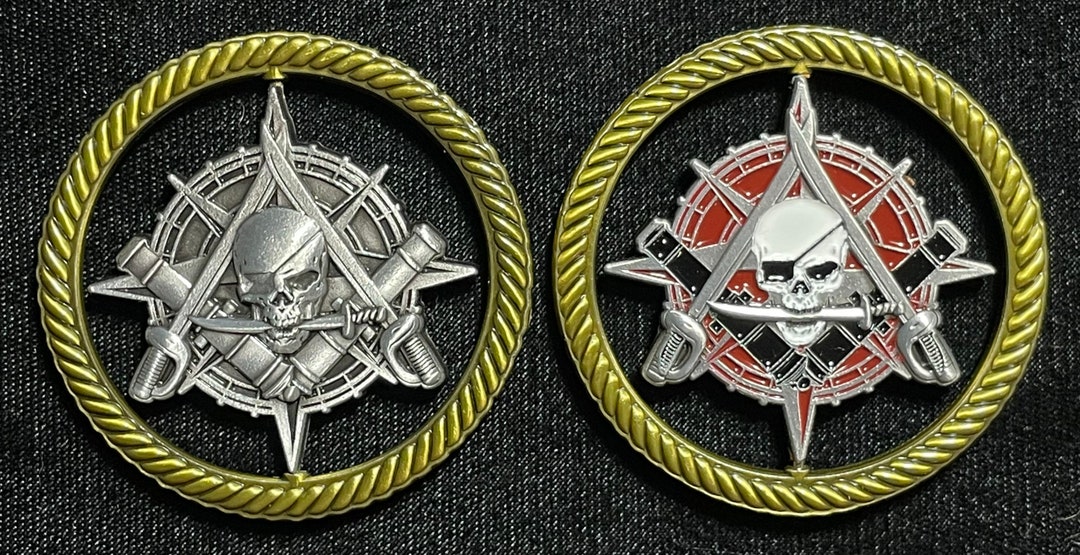 Spinner Style Pirate Challenge Coin With Freemason Masonic Symbolism, 2 ...
