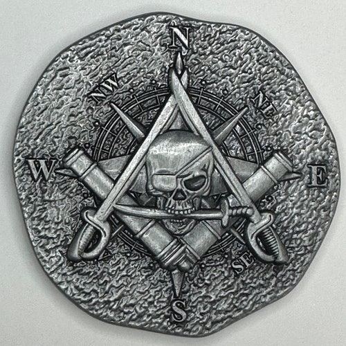 Treasure Cob Style Pirate Challenge Coin With Freemason - Etsy