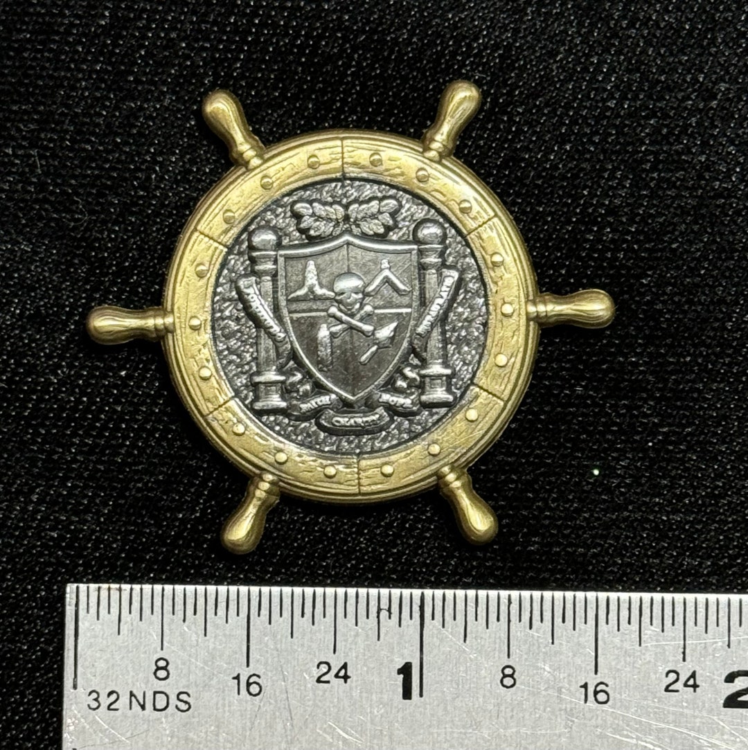 Ship Wheel Masonic Pirate Pin Two Tone 1.5" - Etsy
