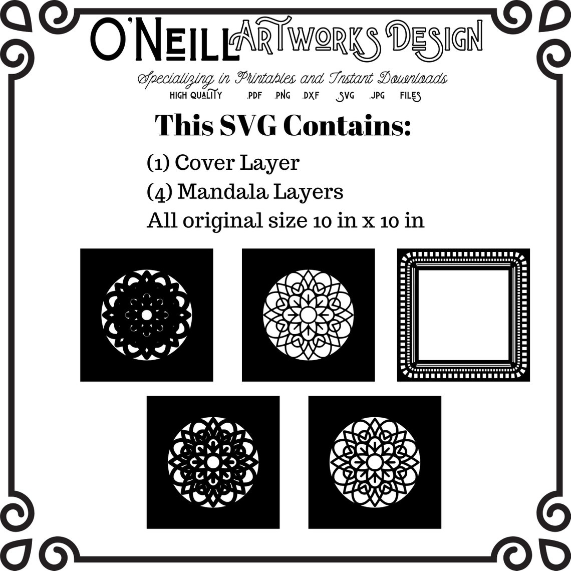 3D SVG Shadowbox Layered Light Box Mandala Easy Weed Cuttable for ...