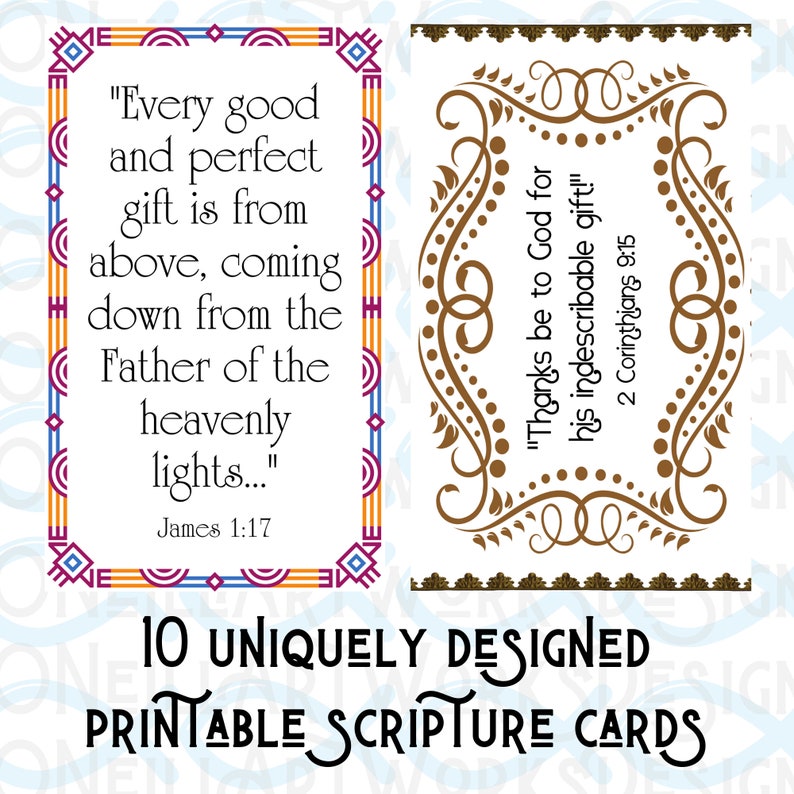 Printable Scripture Cards Christian Greetings Printable | Etsy
