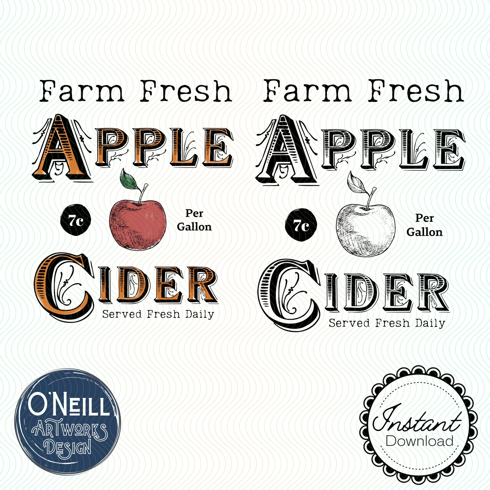 Old-fashioned Farm Fresh Apple Cider Sign Printable Download - Etsy