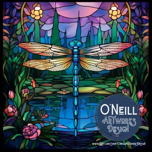 34 Stained Glass Style Dragonflies Dragonfly Impressionist Style ...