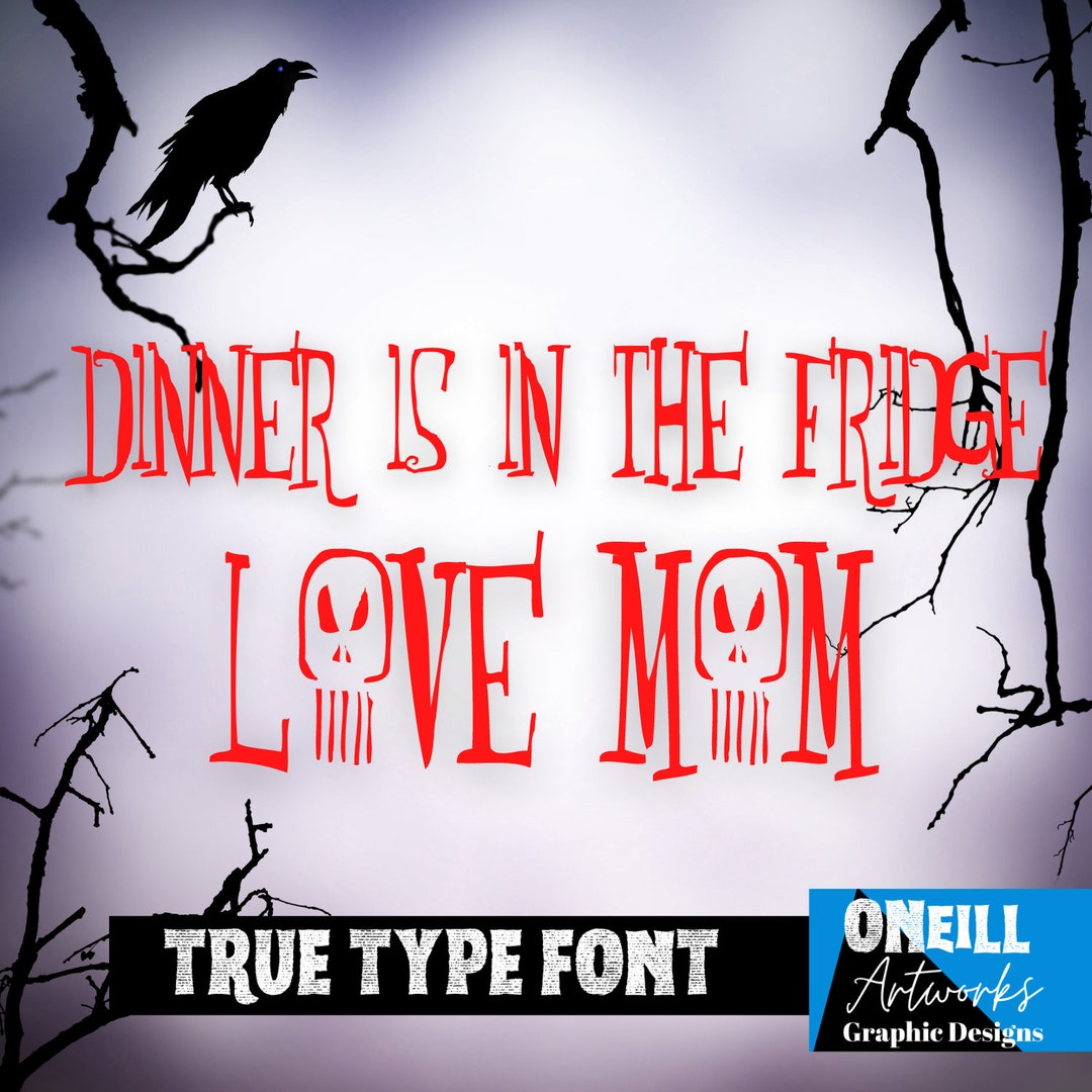 Skull Font | Scary Font | True Type Font | Ttf | Digital Download Text ...