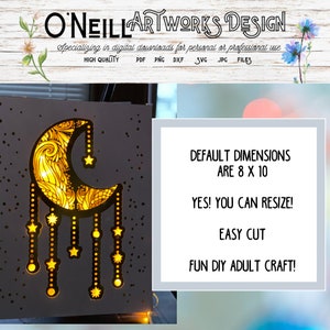 Moon Star Dreamcatcher SVG Shadowbox | Lightbox Layered 3D Paper Art ...