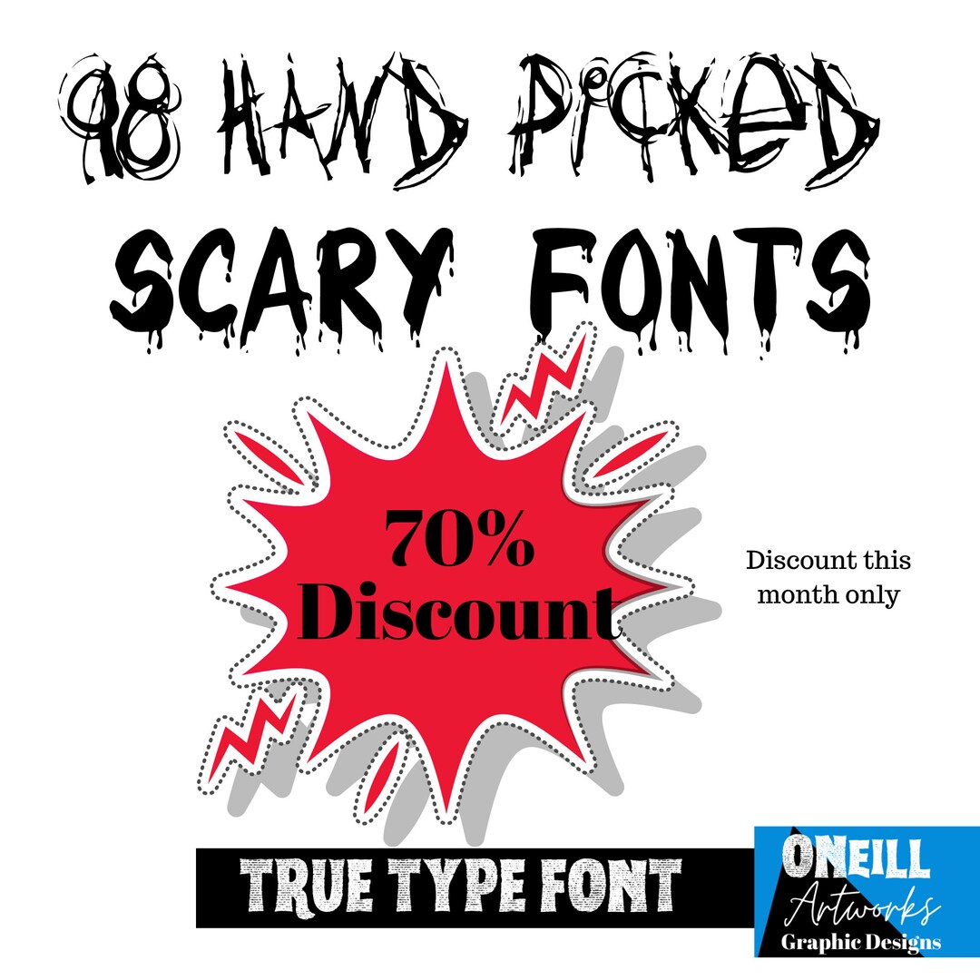 98 HANDPICKED Scary Fonts Witchy Text Wiccan Type of Lettering True ...