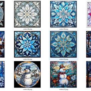 90+ Stained Glass Winter Holiday Bundle PNG & SVG Files for Cricut ...