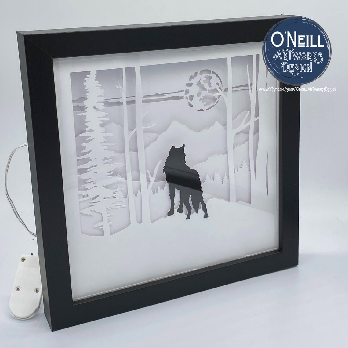 The Lone Wolf Lightbox SVG Layered Paper Art Shadowbox Craft Project ...