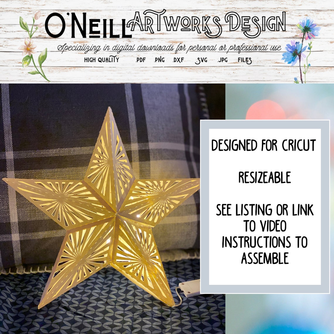 Vintage 3d Star Luminary SVG Art Deco Paper Pendant Lighting - Etsy