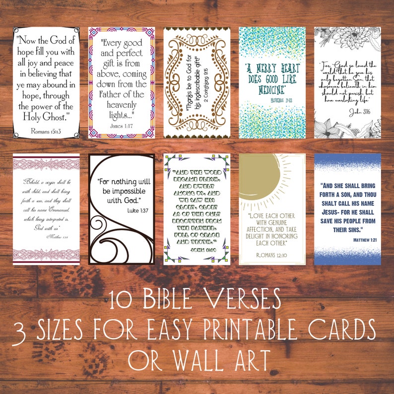 Printable Scripture Cards Christian Greetings Printable | Etsy