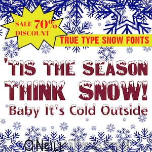 3 Pack of Snow Covered Fonts | Small Caps Ttf Snow Covered Font | All ...