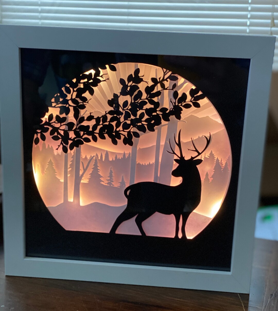 3D SVG Stag Wilderness Shadowbox, Resizable Square Cut to Your Frame ...