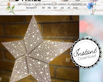 Vintage 3d Star Luminary SVG Art Deco Paper Pendant Lighting - Etsy