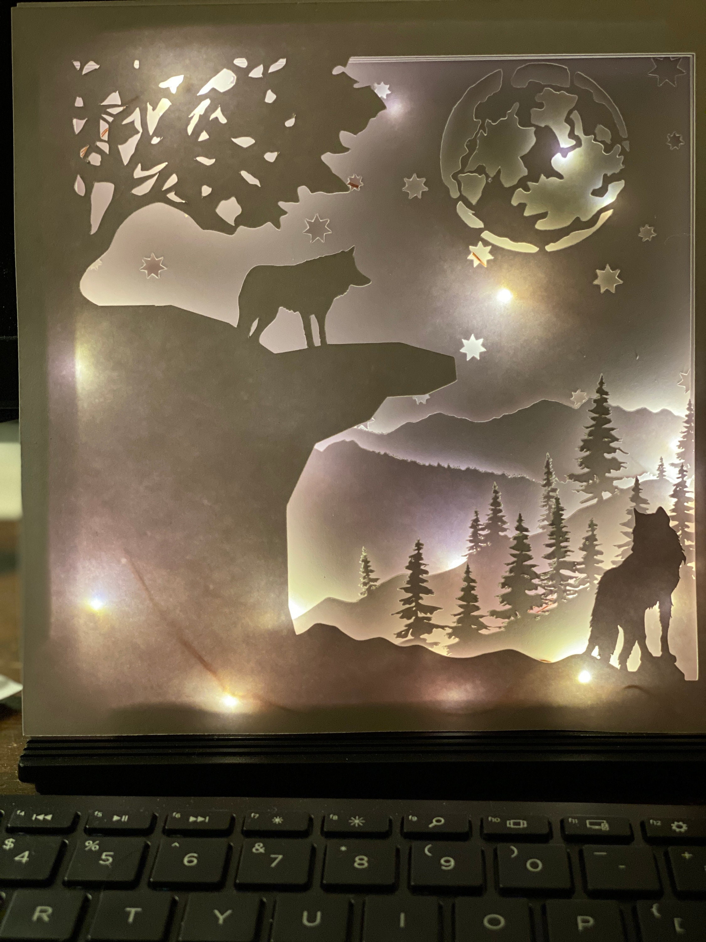 Layered Wolf Lightbox Paper Art Wolves Wilderness Shadowbox - Etsy