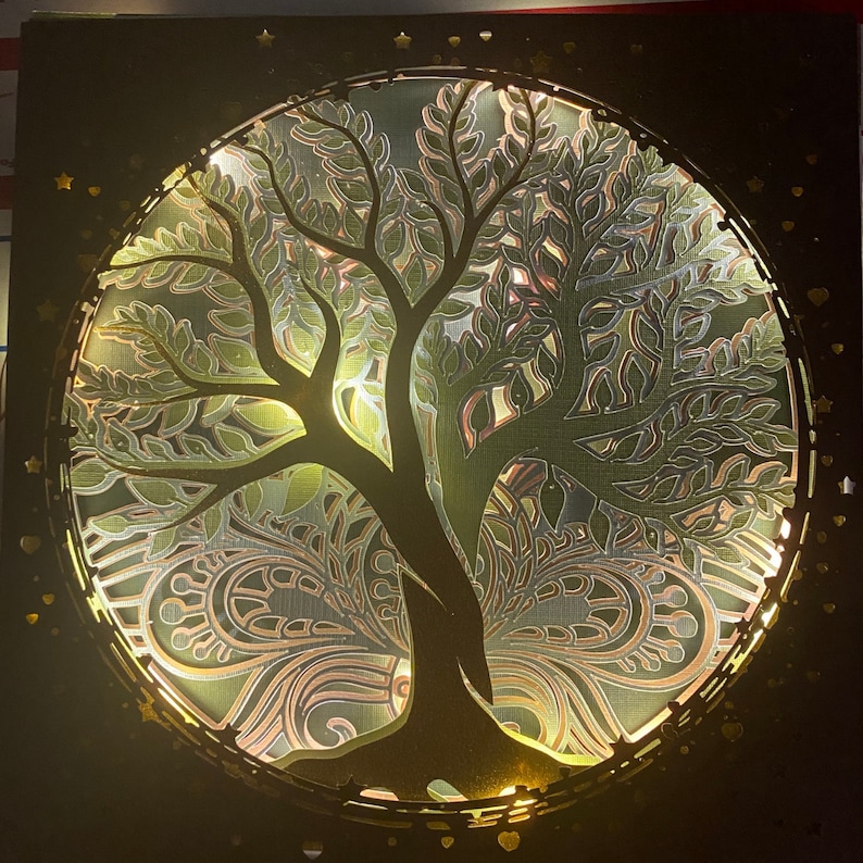 Zen Tree of Life SVG | 3D Mandala Shadowbox | Meditation Room Decor ...