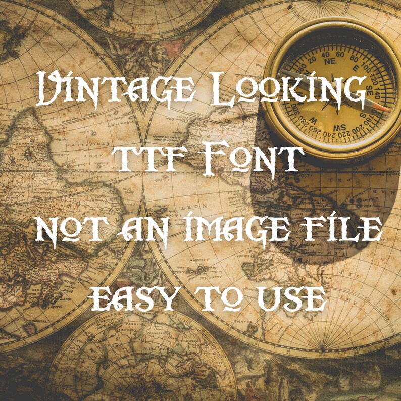 Vintage Handwritten True Type Font Perfect Pirate Psychic or - Etsy