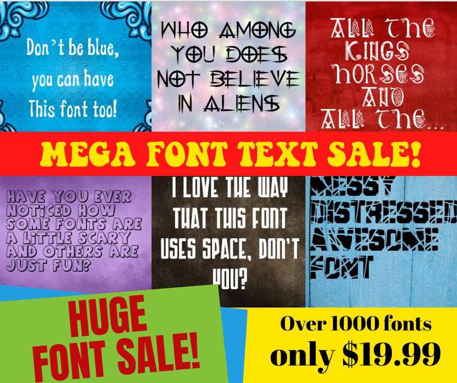 Over 999 Unique Text Styles Variety of True Type Fonts - Etsy