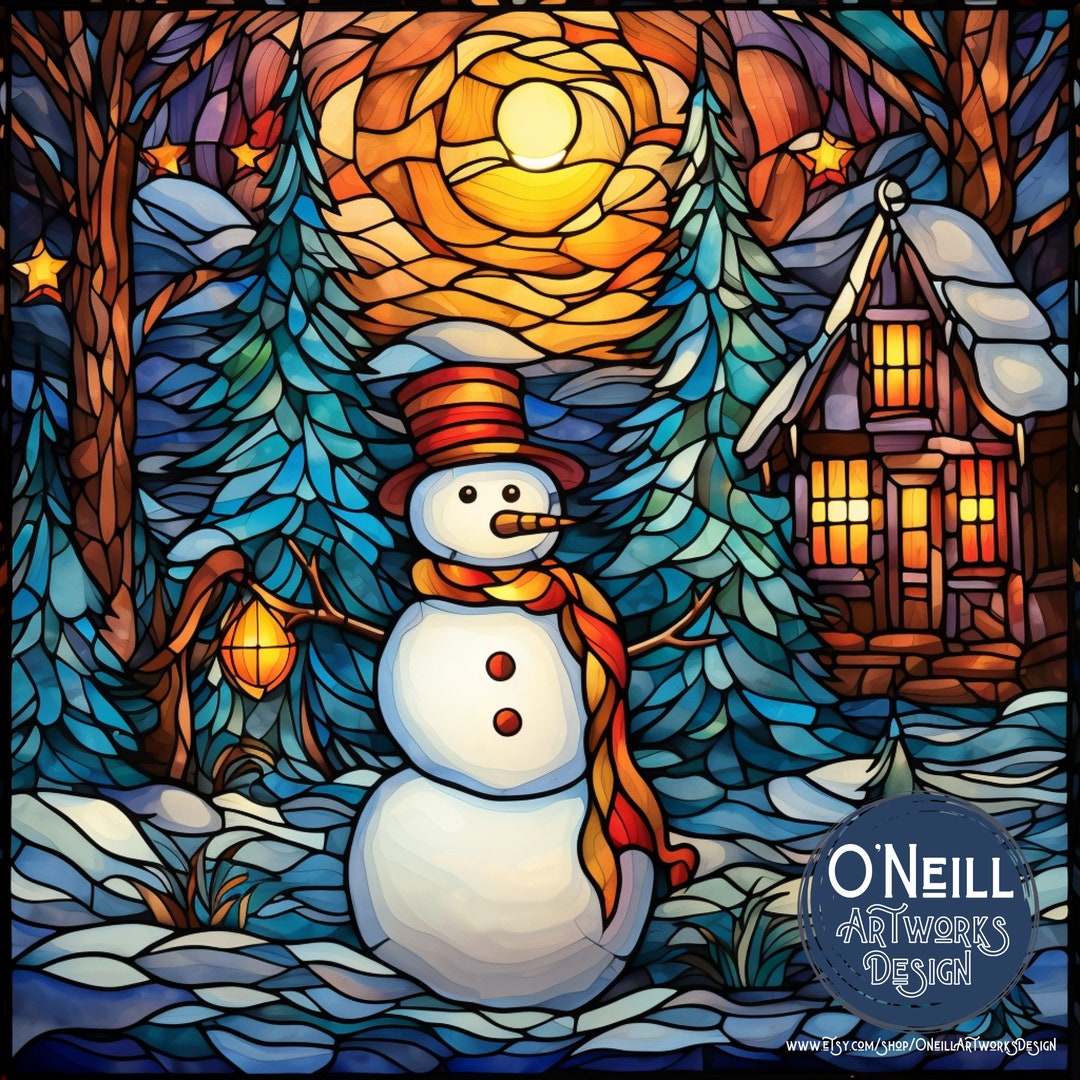 90+ Stained Glass Winter Holiday Bundle PNG & SVG Files for Cricut ...