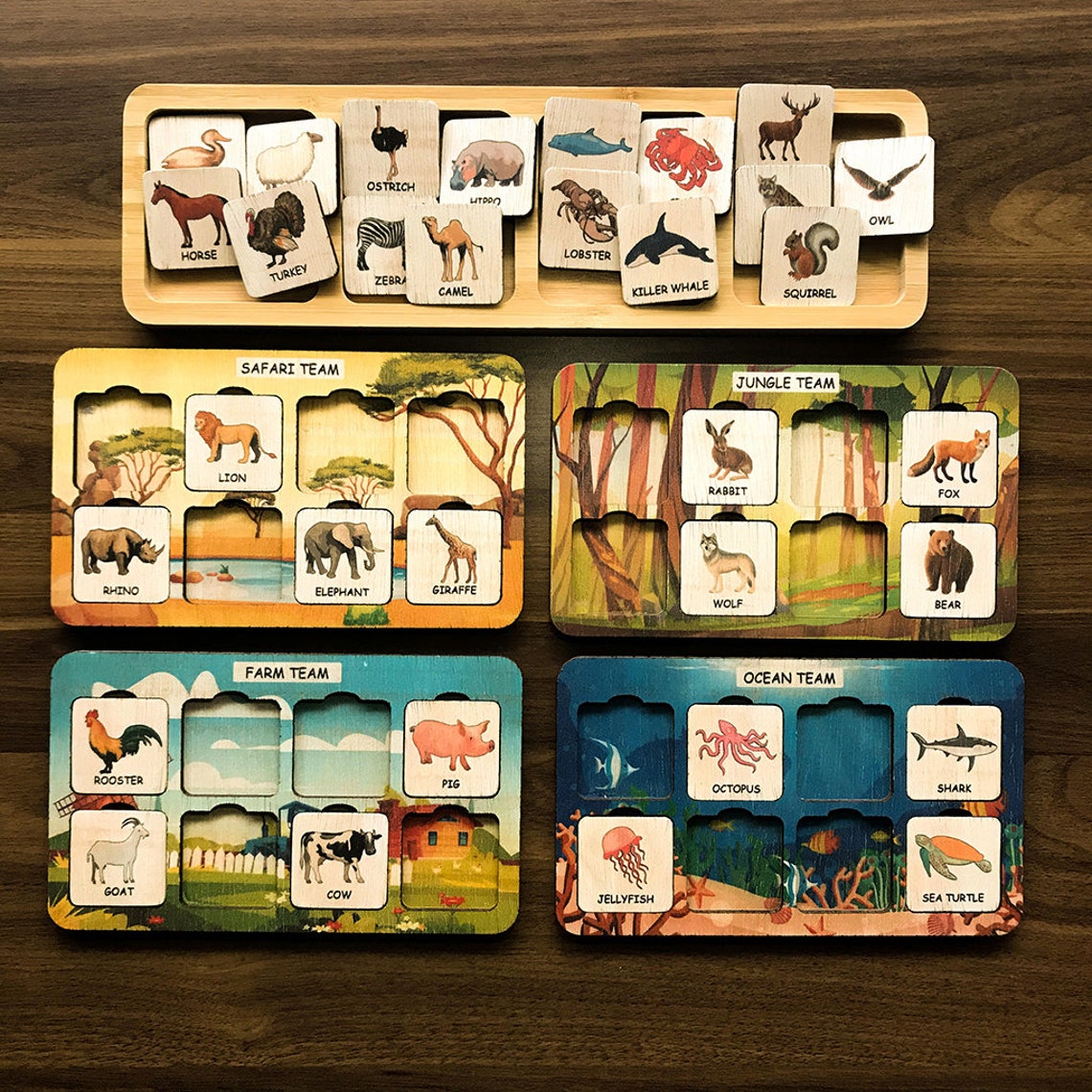 Complete the Animals Wooden Puzzle Animals Habitats - Etsy